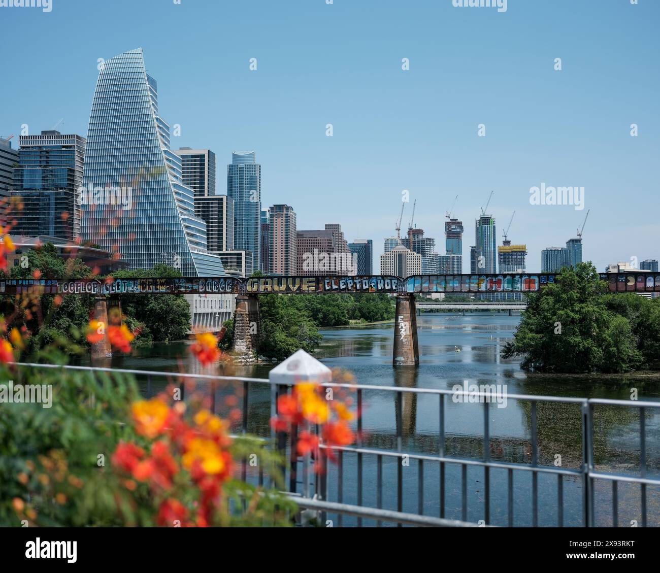 Austin Rvier side and skyline Stock Photo - Alamy