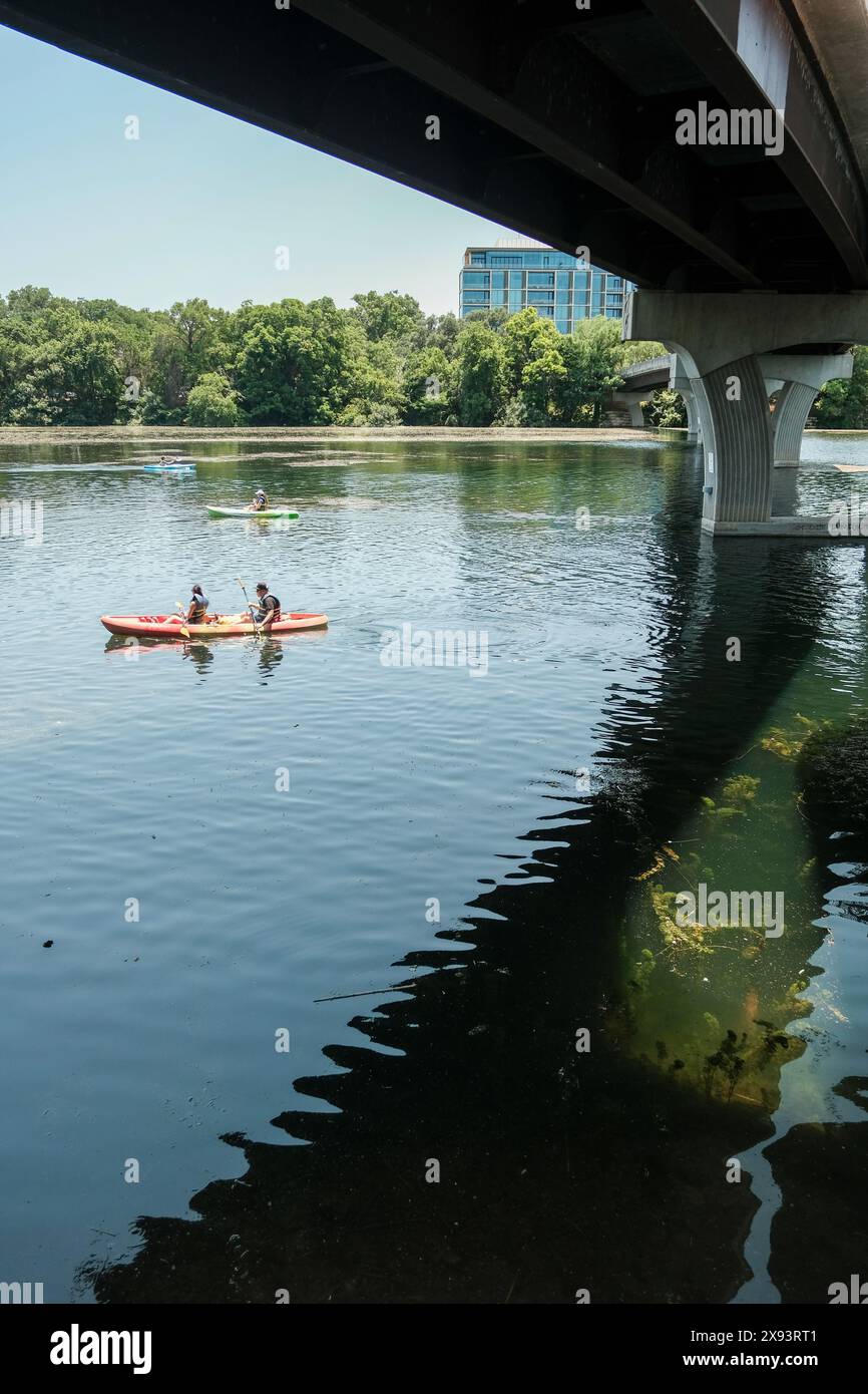 Outdoor kyaking activity on the Colorado River in Austin Texas Stock ...