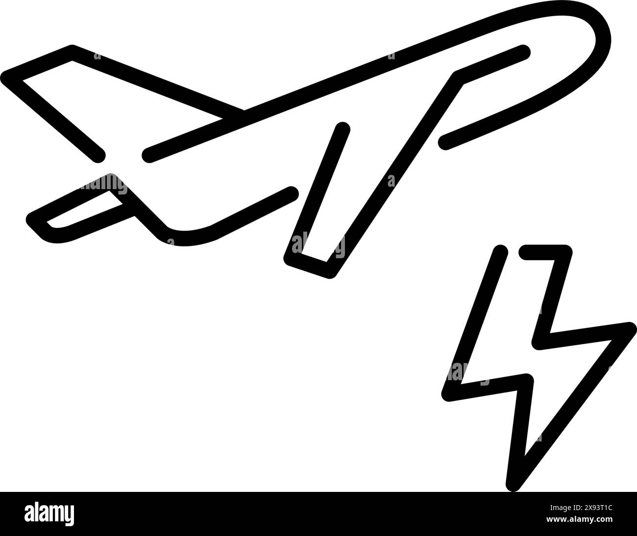 Plane climbing and lightning. Electric flight vehicle. Pixel perfect ...