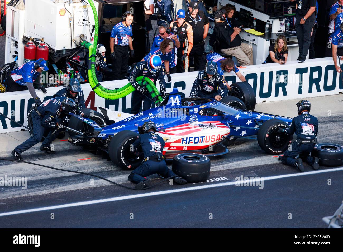 INDIANAPOLIS, INDIANA - MAY 26: Race car driver Santino Ferrucci (14 ...