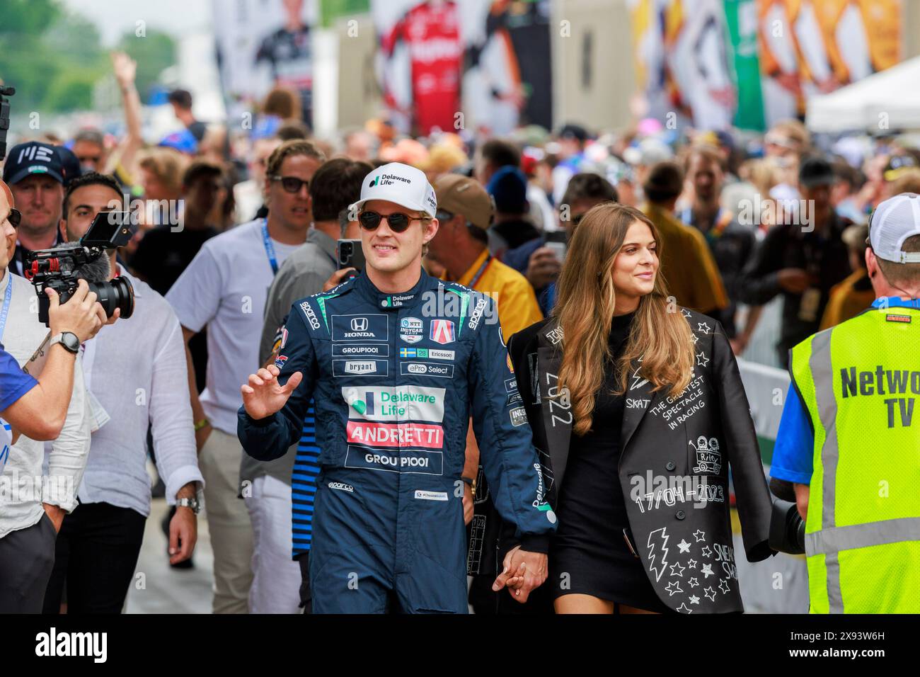 INDIANAPOLIS, INDIANA - MAY 26: Race car driver Marcus Ericsson and his ...