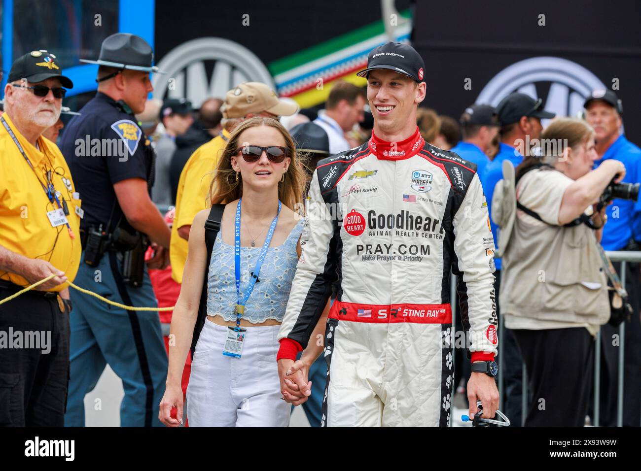 INDIANAPOLIS, INDIANA - MAY 26: Race car driver Sting Ray Robb walks ...