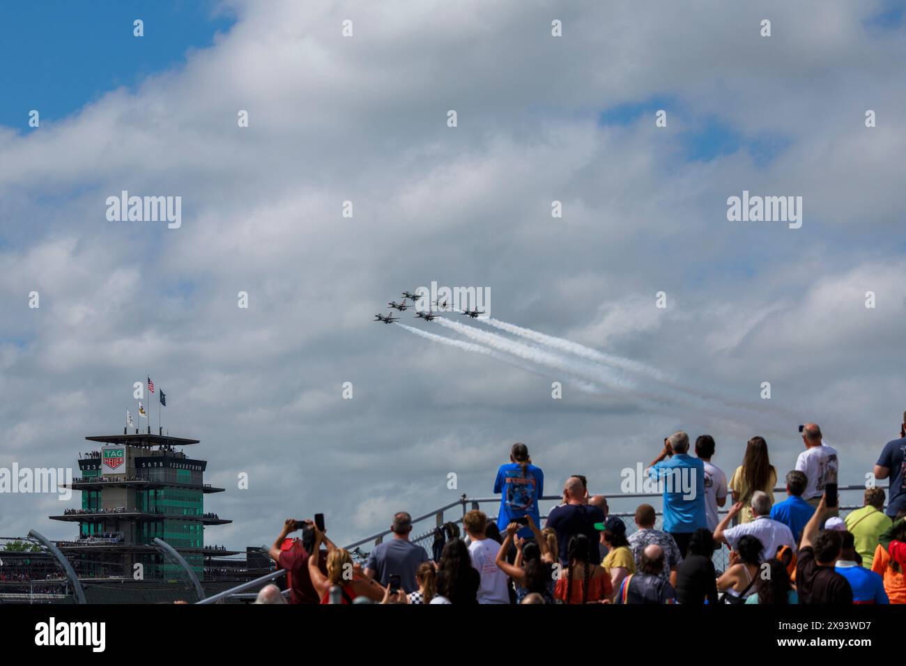 INDIANAPOLIS, INDIANA - MAY 26: Air Force Thunderbirds flyover during ...