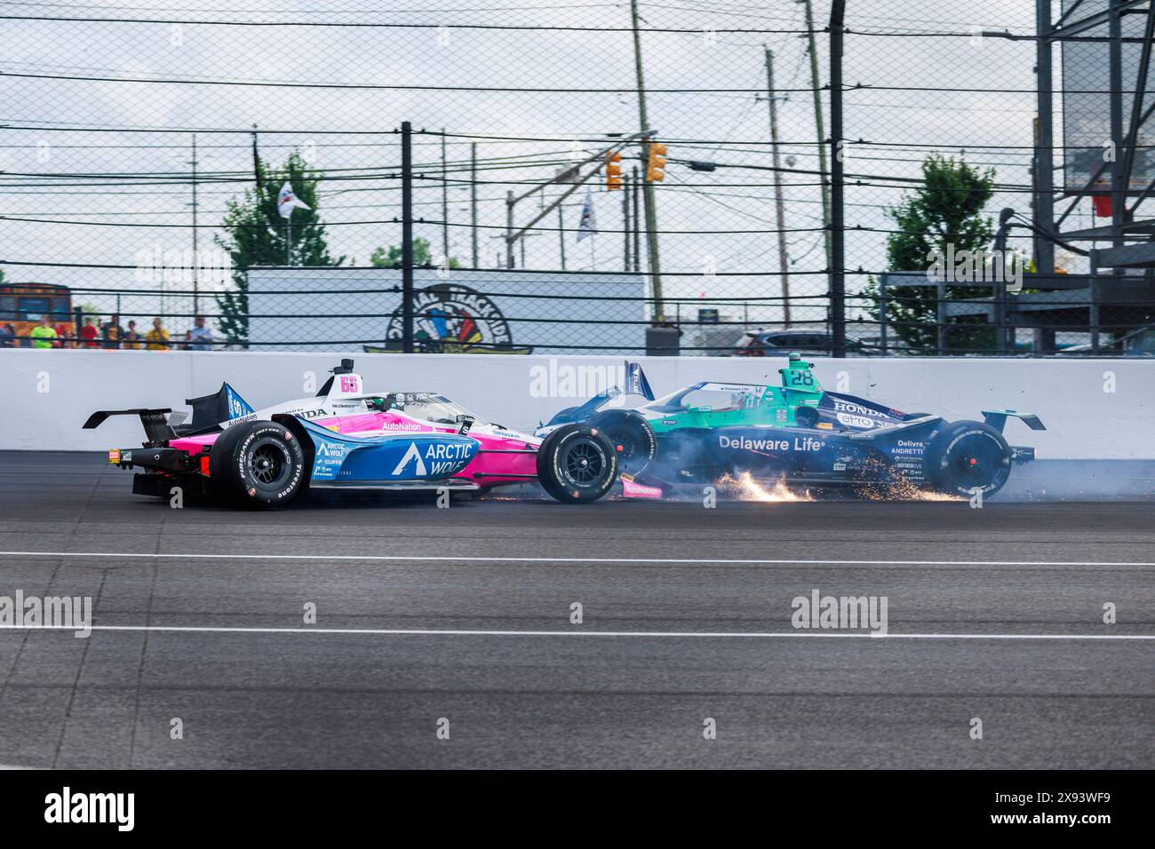 INDIANAPOLIS, INDIANA - MAY 26: Race car drivers Marcus Ericsson 28 ...