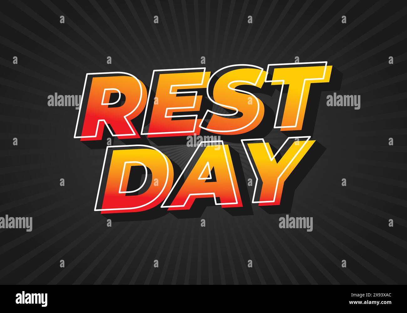 Rest day. Text effect design in 3D style with good colors Stock Vector ...