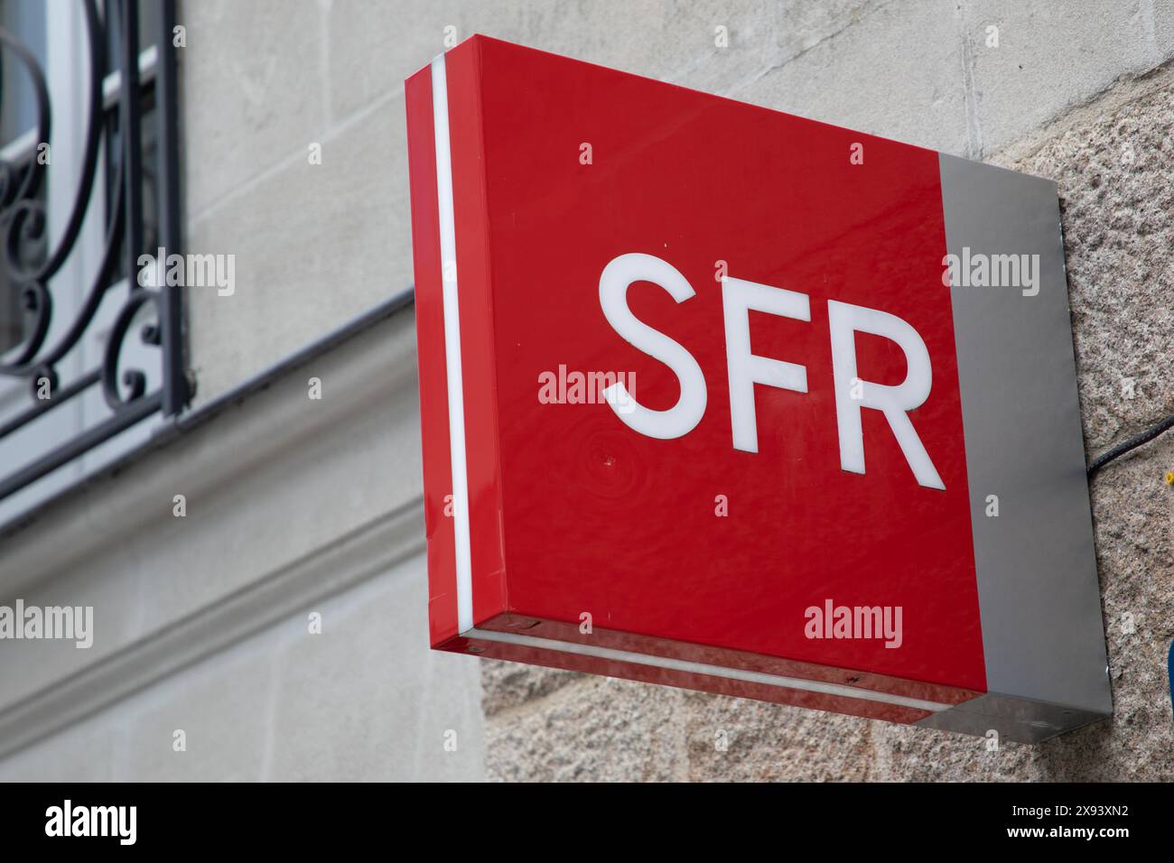 nantes , France - 05 22 2024 : SFR logo sign and text on store agency ...