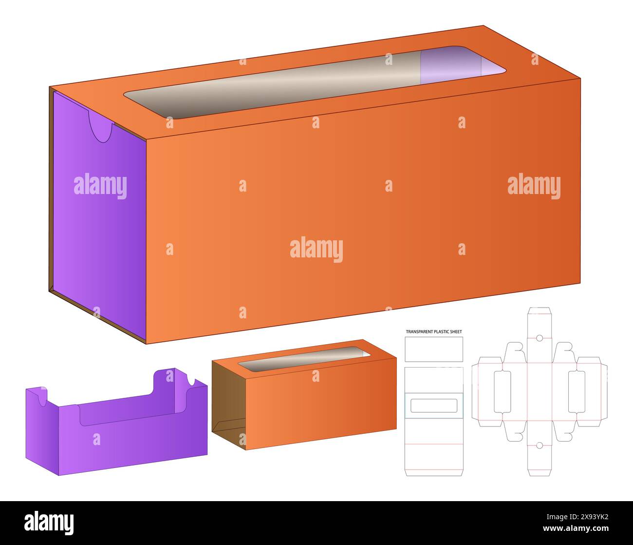 Box packaging die cut template design. 3d mock-up Stock Vector Image ...