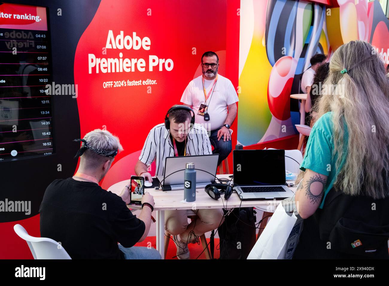 Conference attendees take part in the Adobe Premiere Pro Editing Speed ...