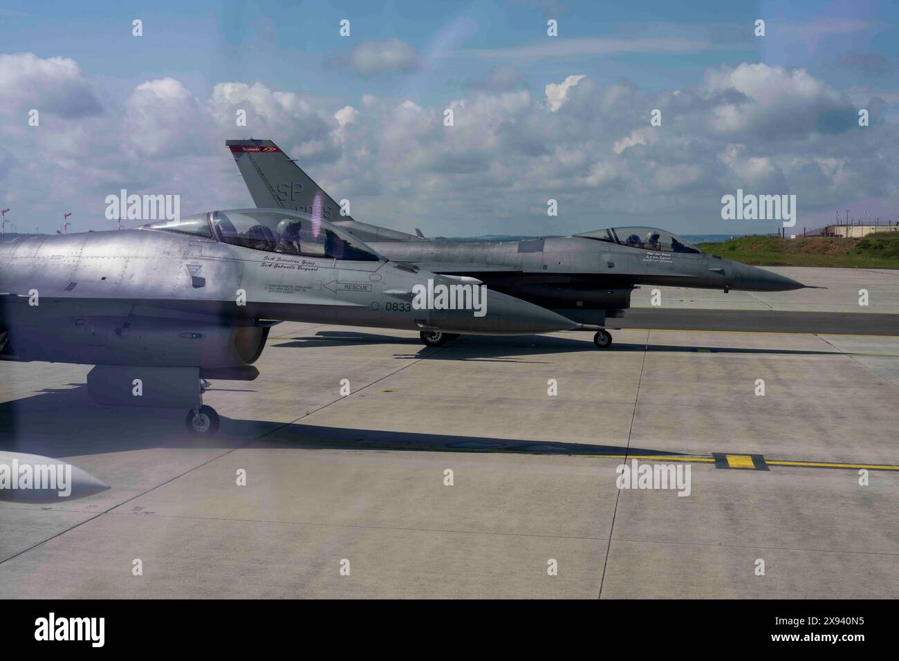 U.S. Air Force Col. Kevin Crofton (right), 52nd Fighter Wing commander ...