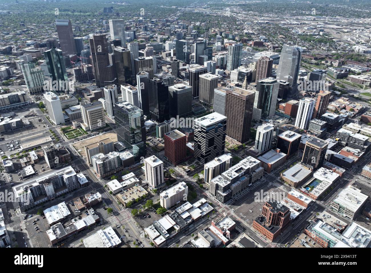 Aerial view downtown denver skyline hi-res stock photography and images ...