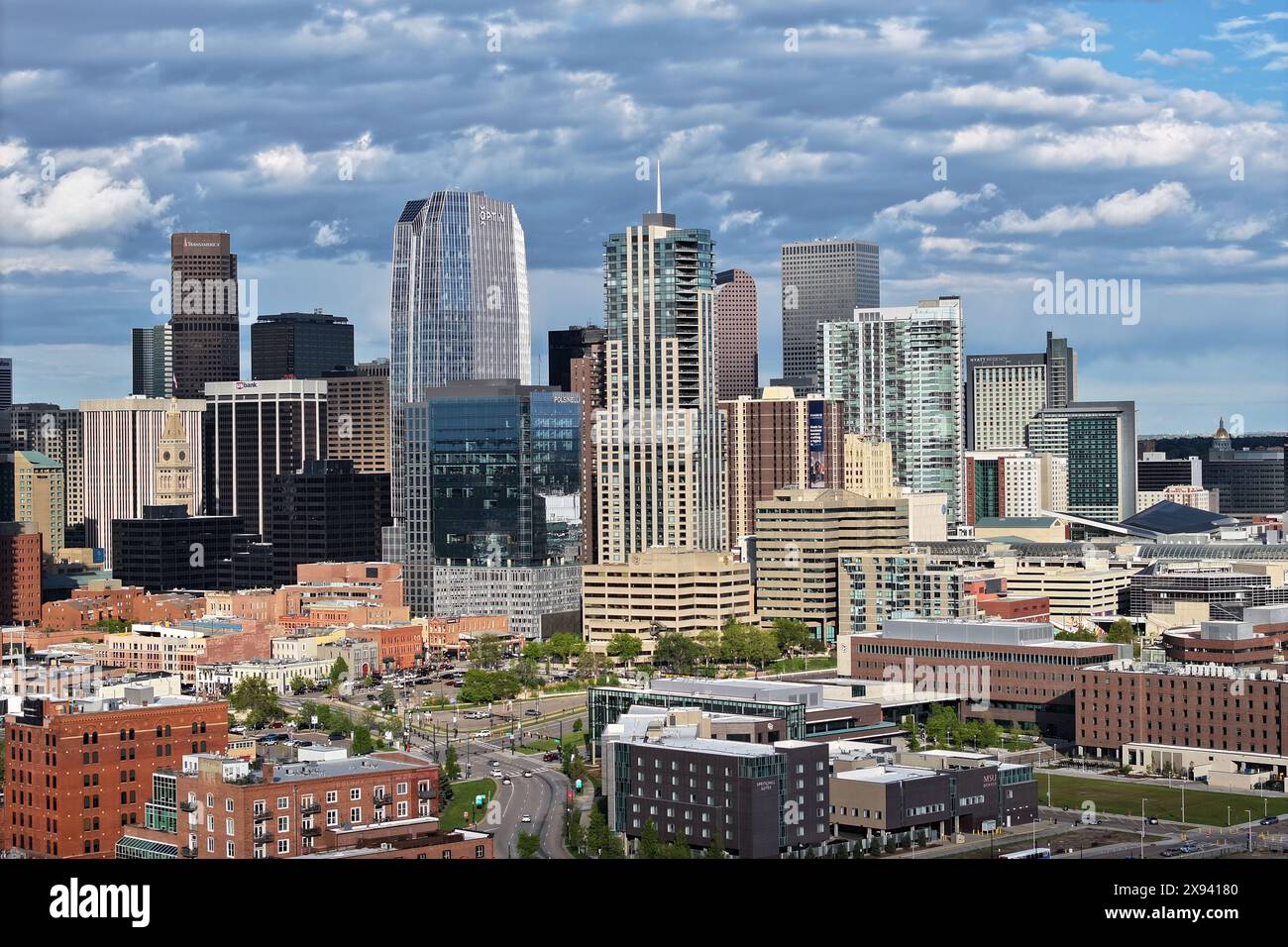Aerial view downtown denver skyline hi-res stock photography and images ...