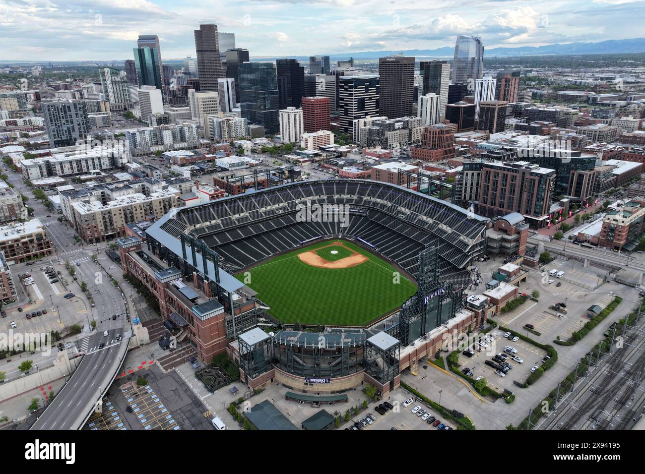 A general overall aerial view of coors field hi-res stock photography ...