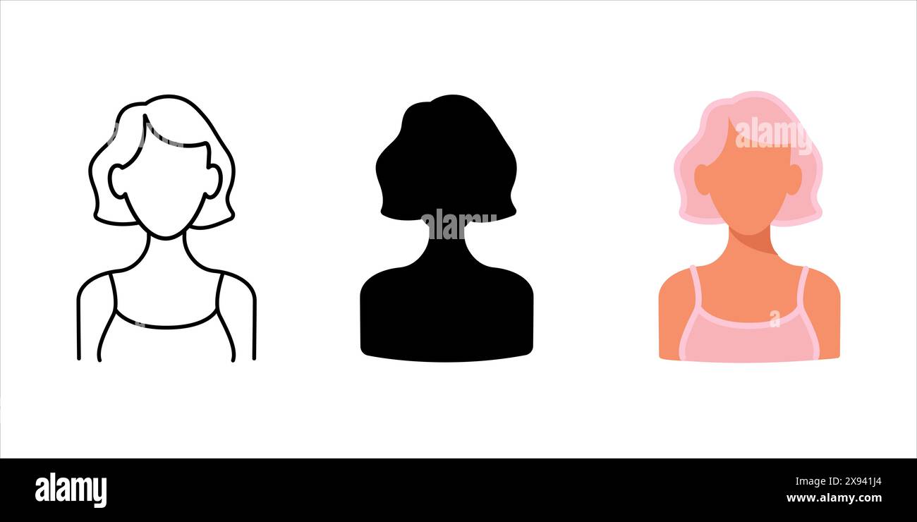 Set of three avatar office workers icon. Vector illustration on white ... Set of three avatar office workers icon. Vector illustration on white ...