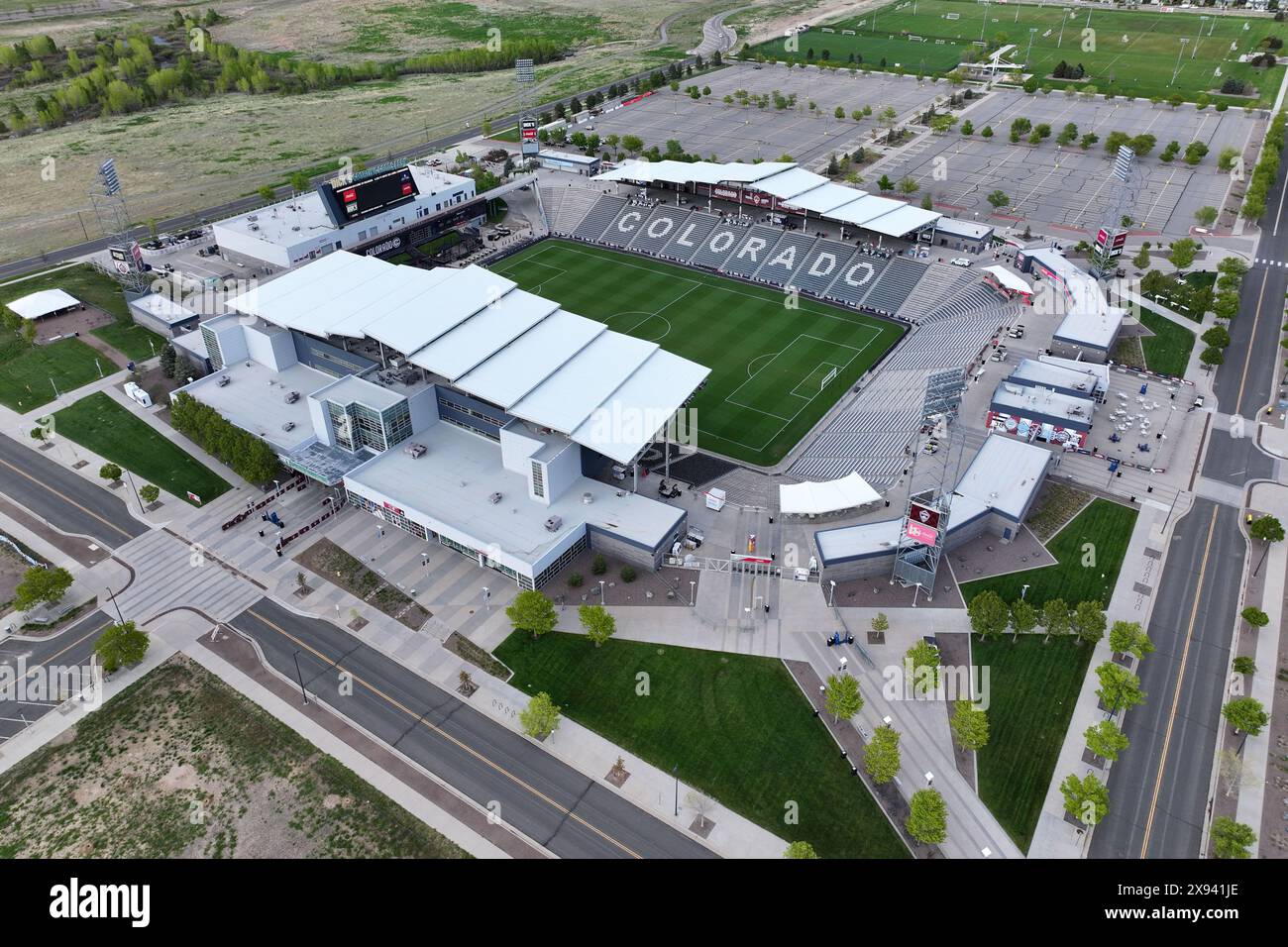 A general overall aerial view of Dick's Sporting Goods Park, Sunday ...