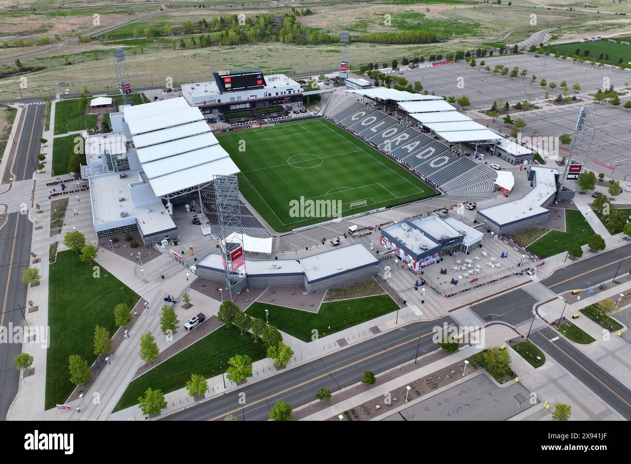 A general overall aerial view of Dick's Sporting Goods Park, Sunday ...