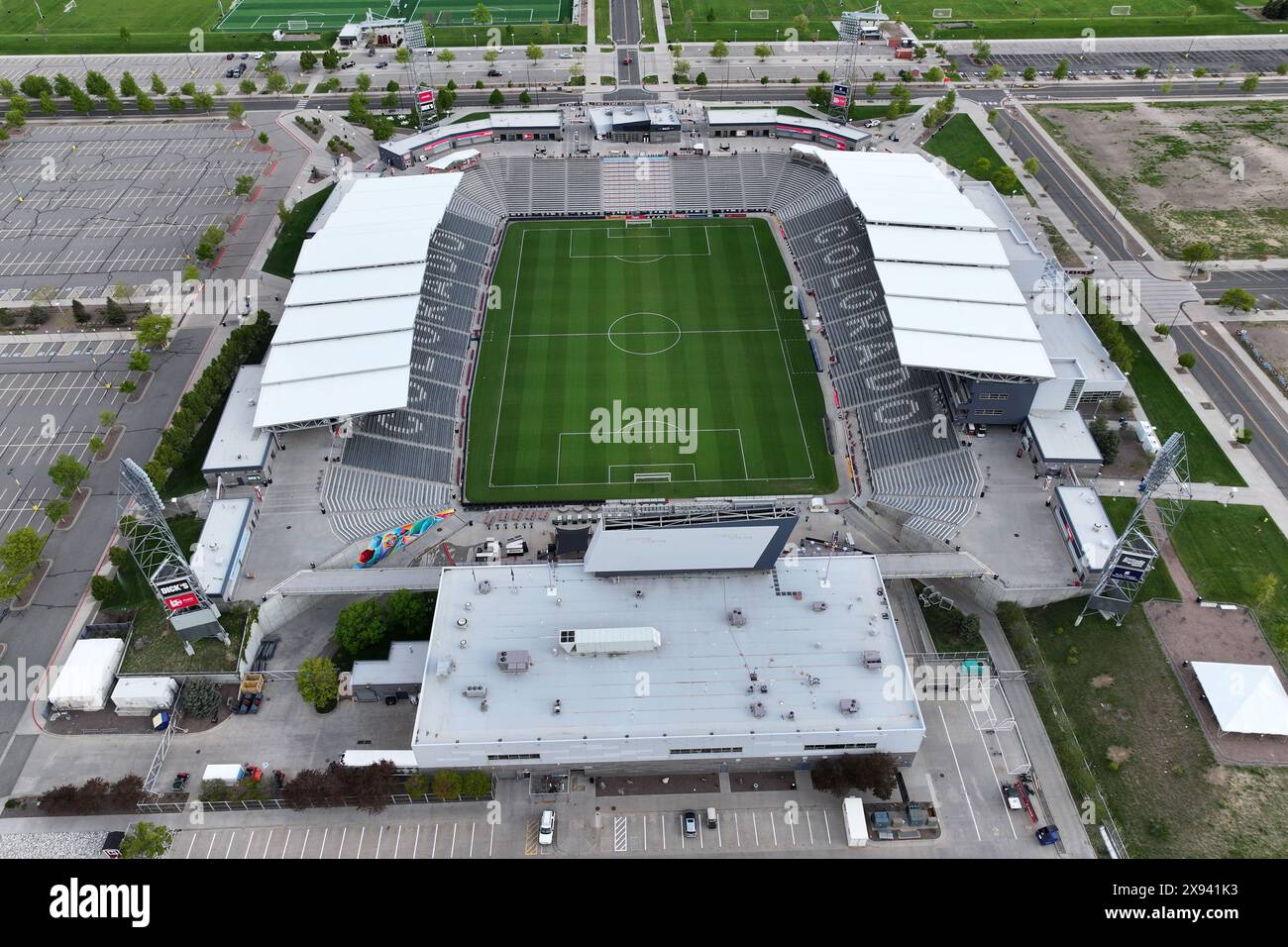 A general overall aerial view of Dick's Sporting Goods Park, Sunday ...