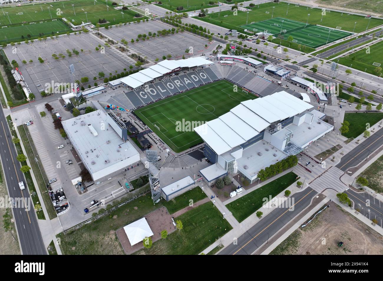 A general overall aerial view of Dick's Sporting Goods Park, Sunday ...