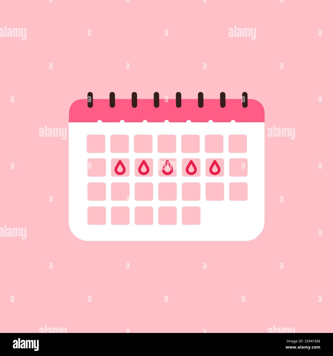 Cute element Calendar planner for menstrual critical days. Checklist ...