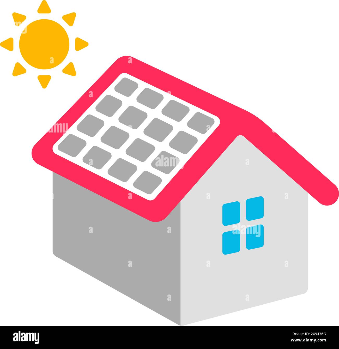 Vector icon illustration with an ecology theme (solar panels motif ...