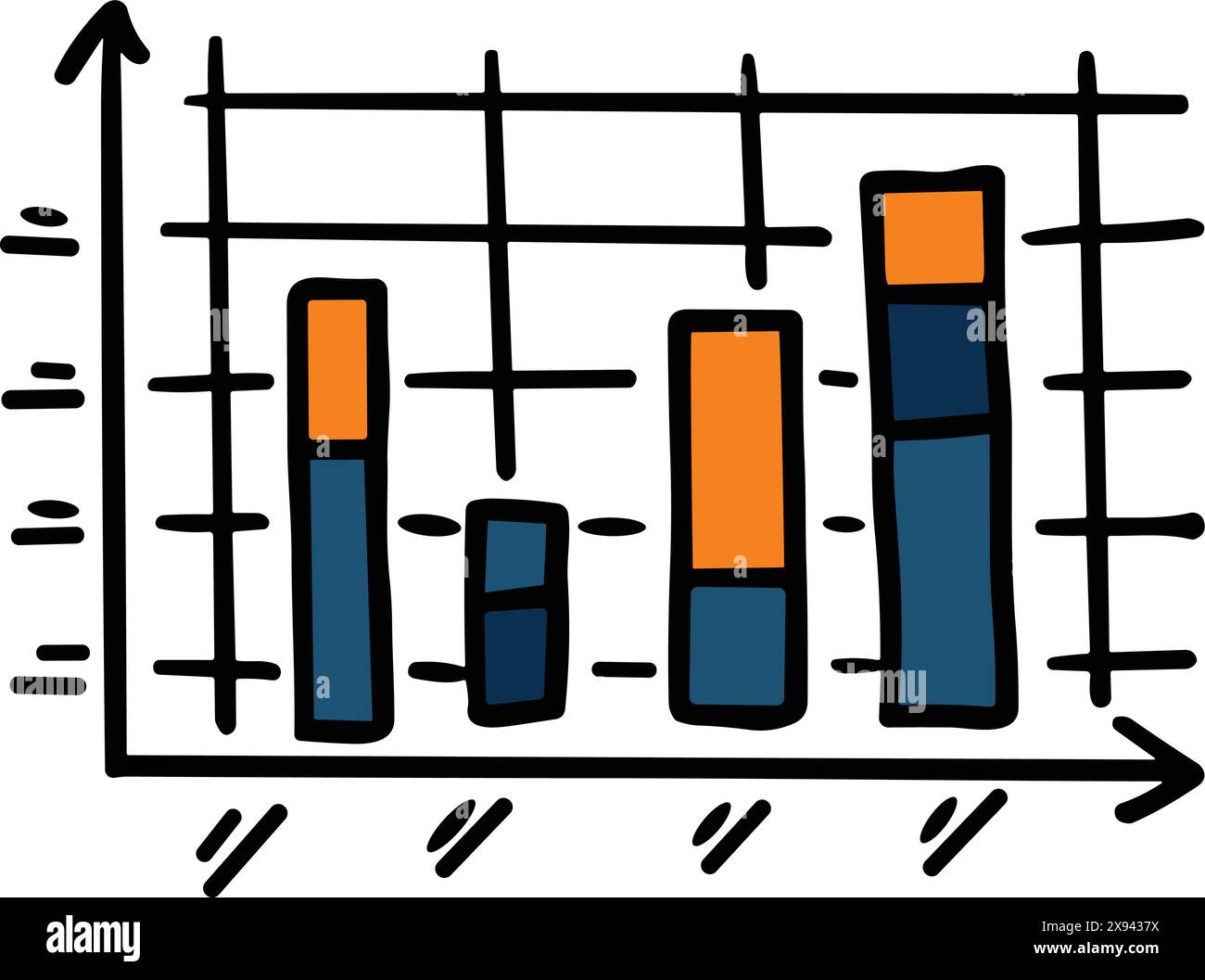 A graph with a line going up and a box with a number on it. The graph ...