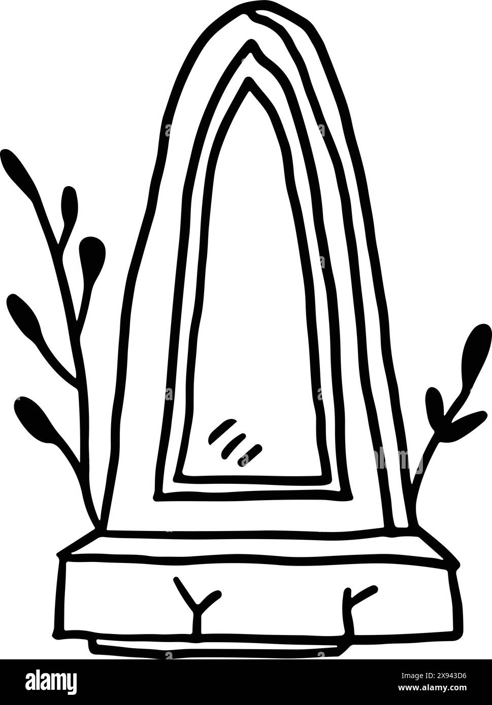 A cemetery gravestone with a cross on top of it. The gravestone is ...