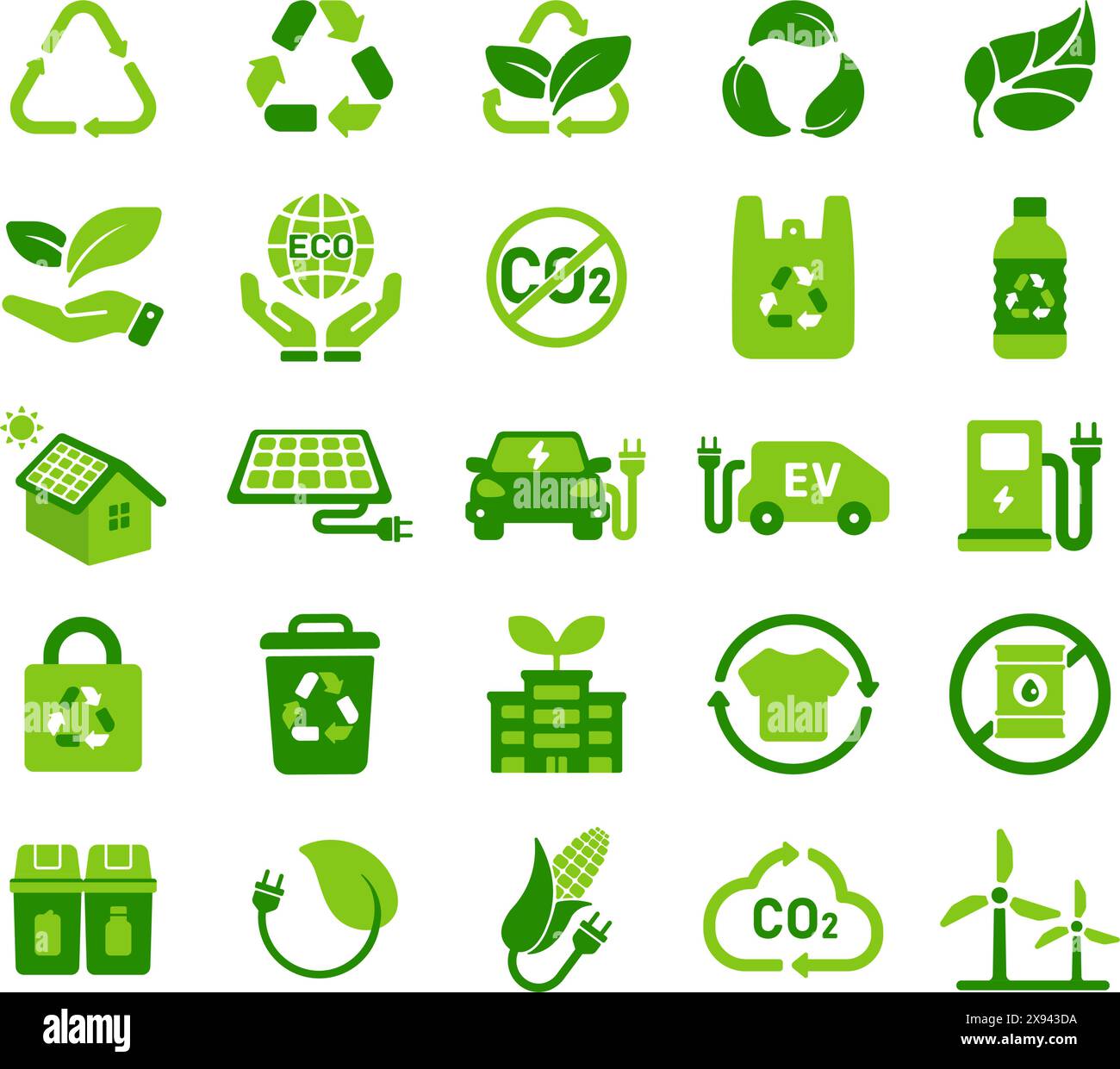 Ecology waste icon set Cut Out Stock Images & Pictures - Alamy