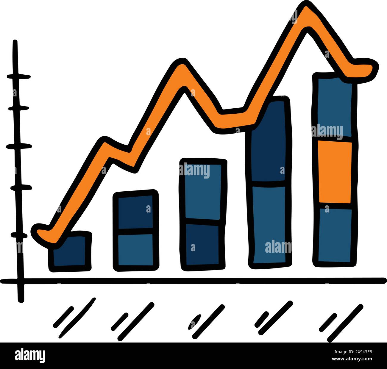 A graph with a line going up and a box with a number on it. The graph ...