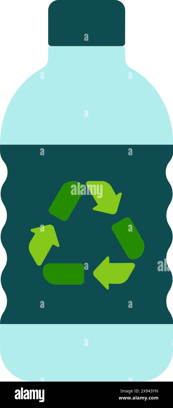 Vector icon illustration with an ecology theme (plastic bottle motif ...
