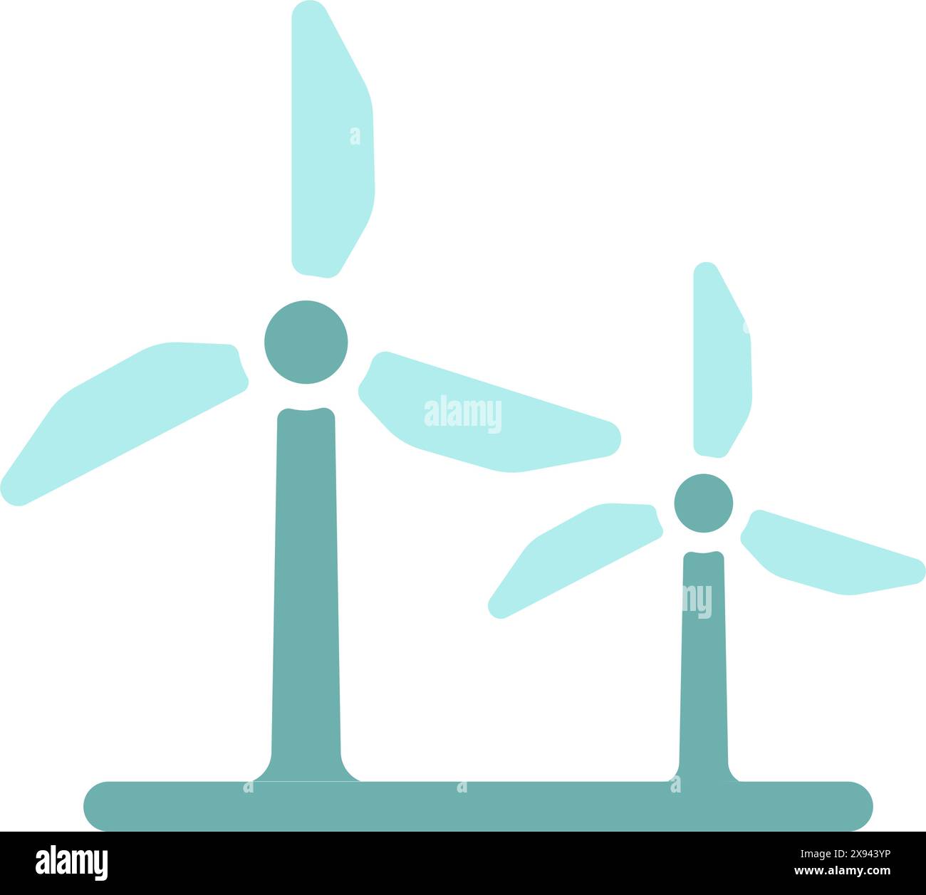 Vector icon illustration on the theme of ecology (wind power generation ...