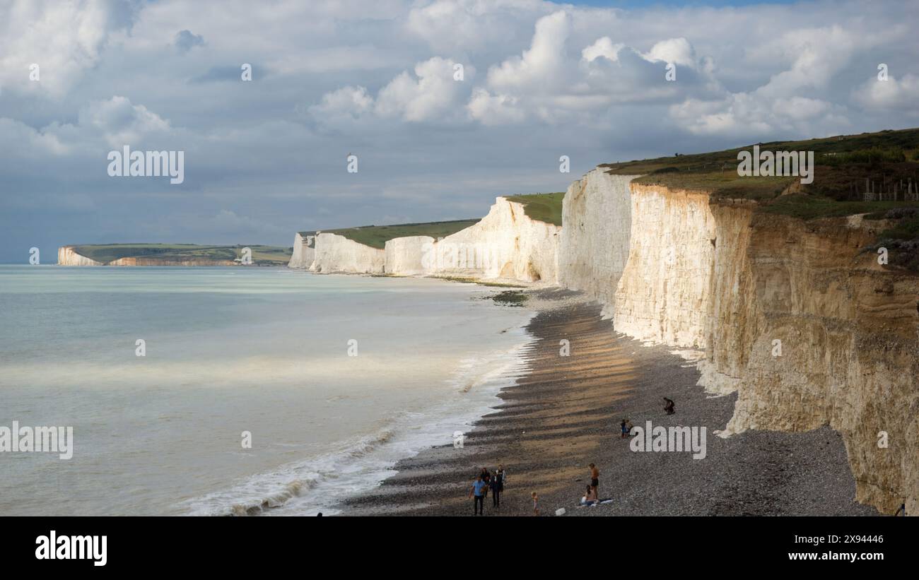 Birling Gap, UK - September 10, 2022: View of Seven Sisters Cliffs ...
