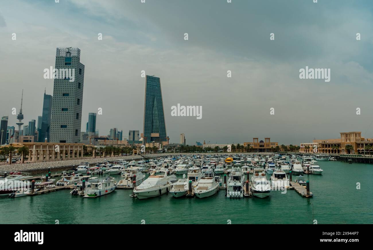 Kuwait City - May 16, 2024 - towers in Kuwait City seen from Souq Sharq ...