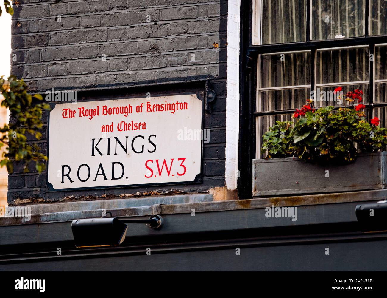 King's Road Street Sign, Fashionable in the 1960s with its many clothes ...