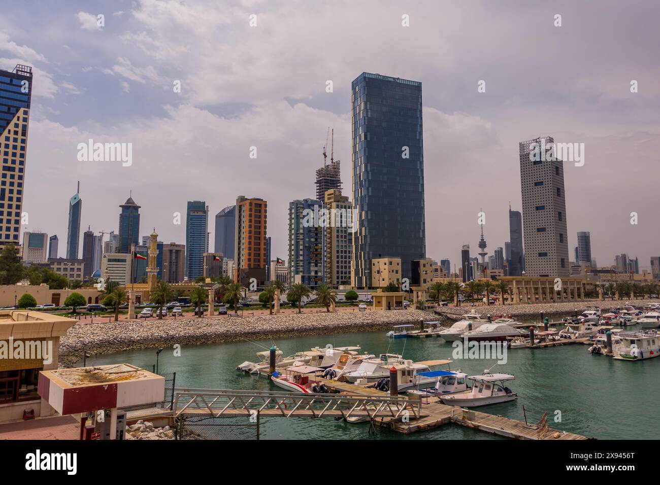 Kuwait City - May 16, 2024 - towers in Kuwait City seen from Souq Sharq ...