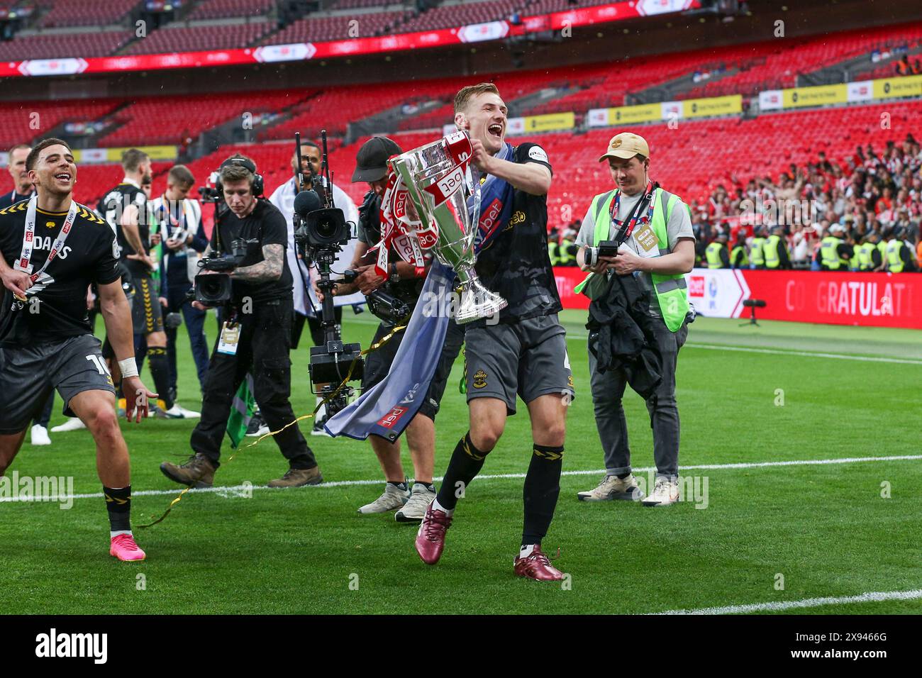 London, UK. 26th May, 2024. Southampton midfielder Flynn Downes (4 ...