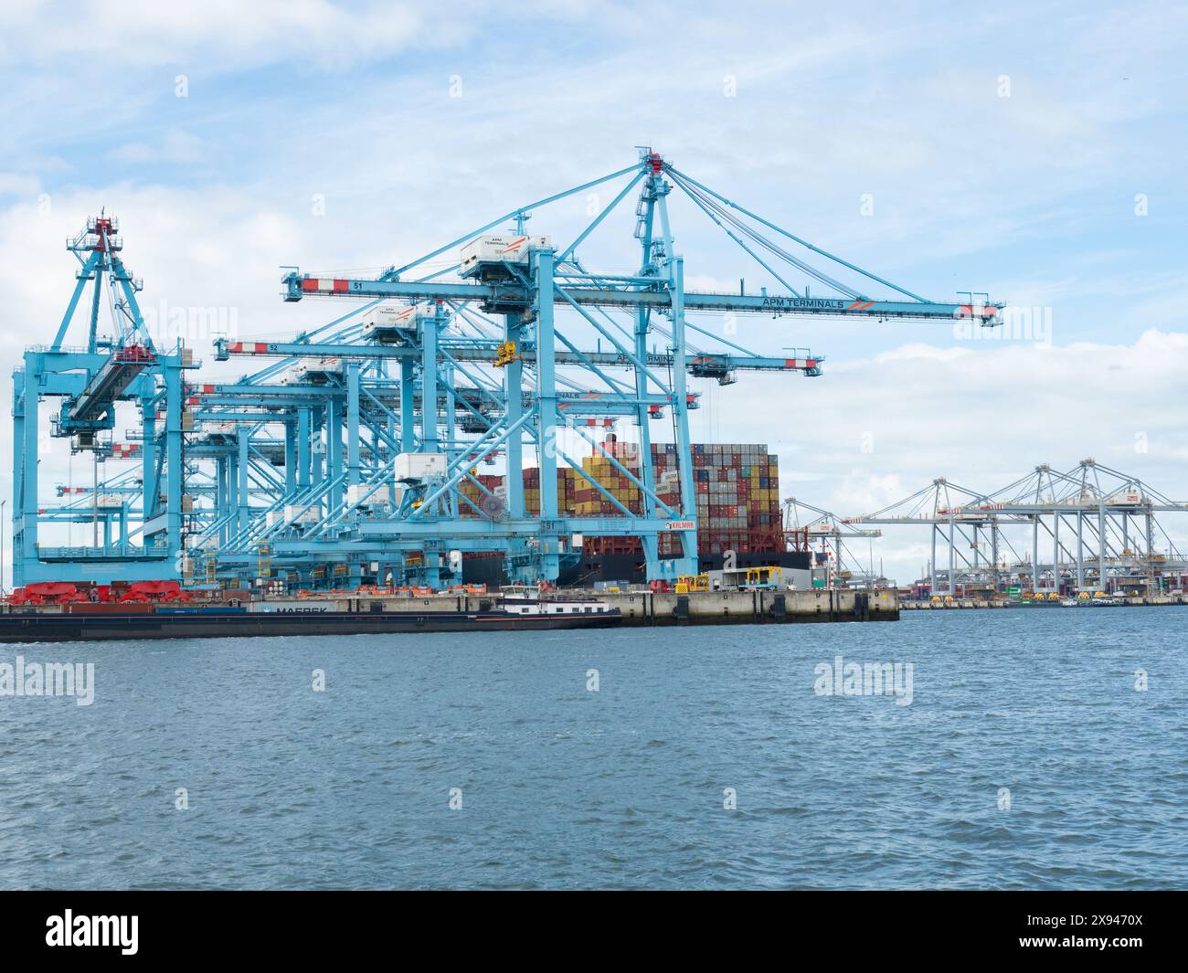 Rotterdam, Netherlands - August 4th 2023: Detail view of a container ...