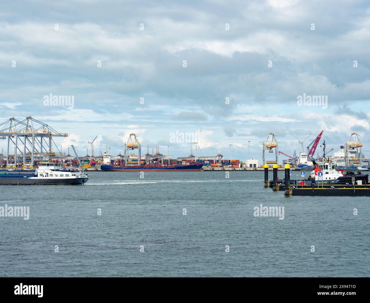 Rotterdam, Netherlands - August 4th 2023: View into the docks and ...