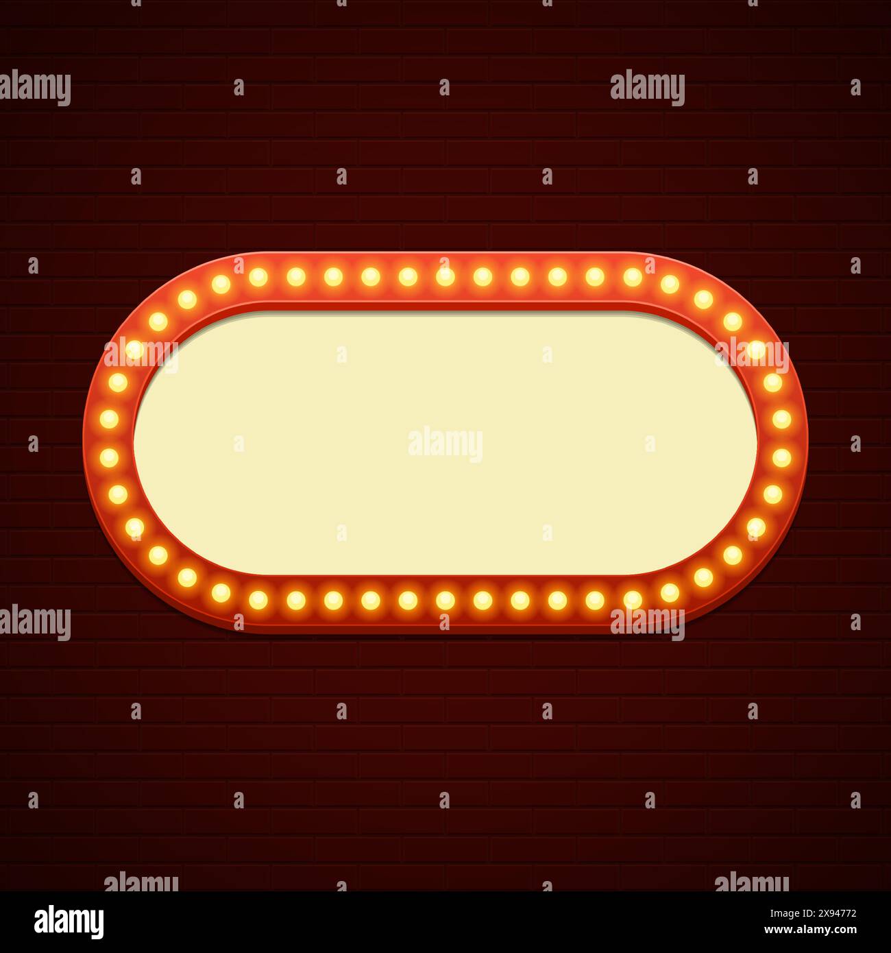 Retro Showtime Sign Design. Cinema Signage Light Bulbs Frame and Neon ...