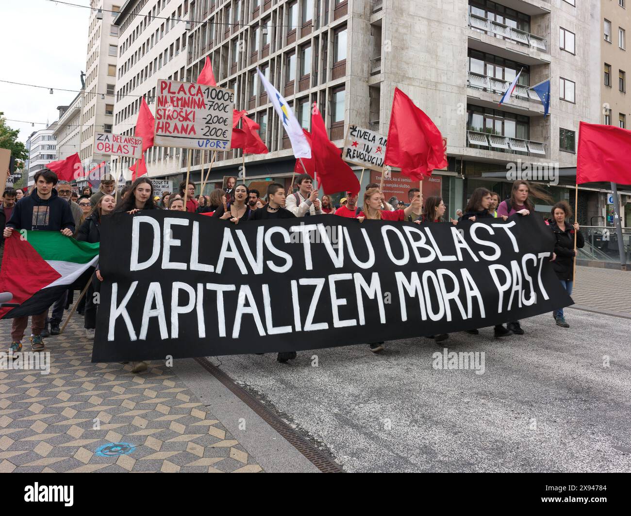 Anti-capitalist student demonstration on labour day, 1st May 2024, in ...