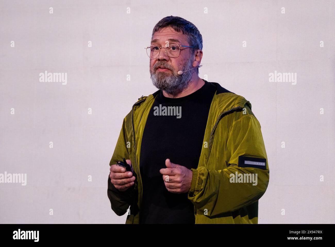 Artist Eike König presents on the main Roots Stage at OFFF Barcelona at ...