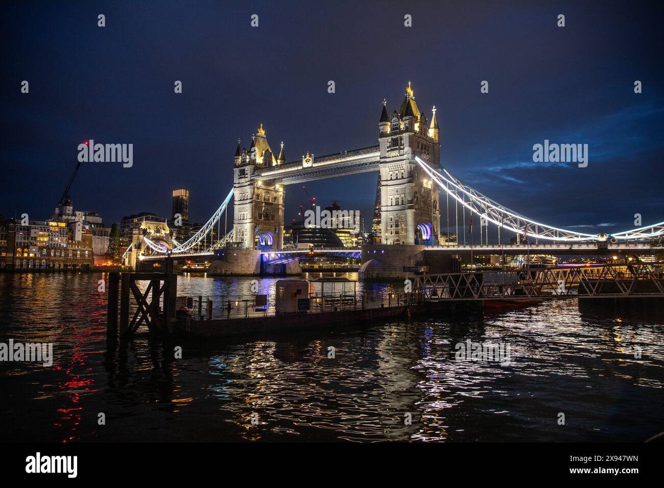 Tower Bridge and the Shard from the east, London, England, UK Stock ...