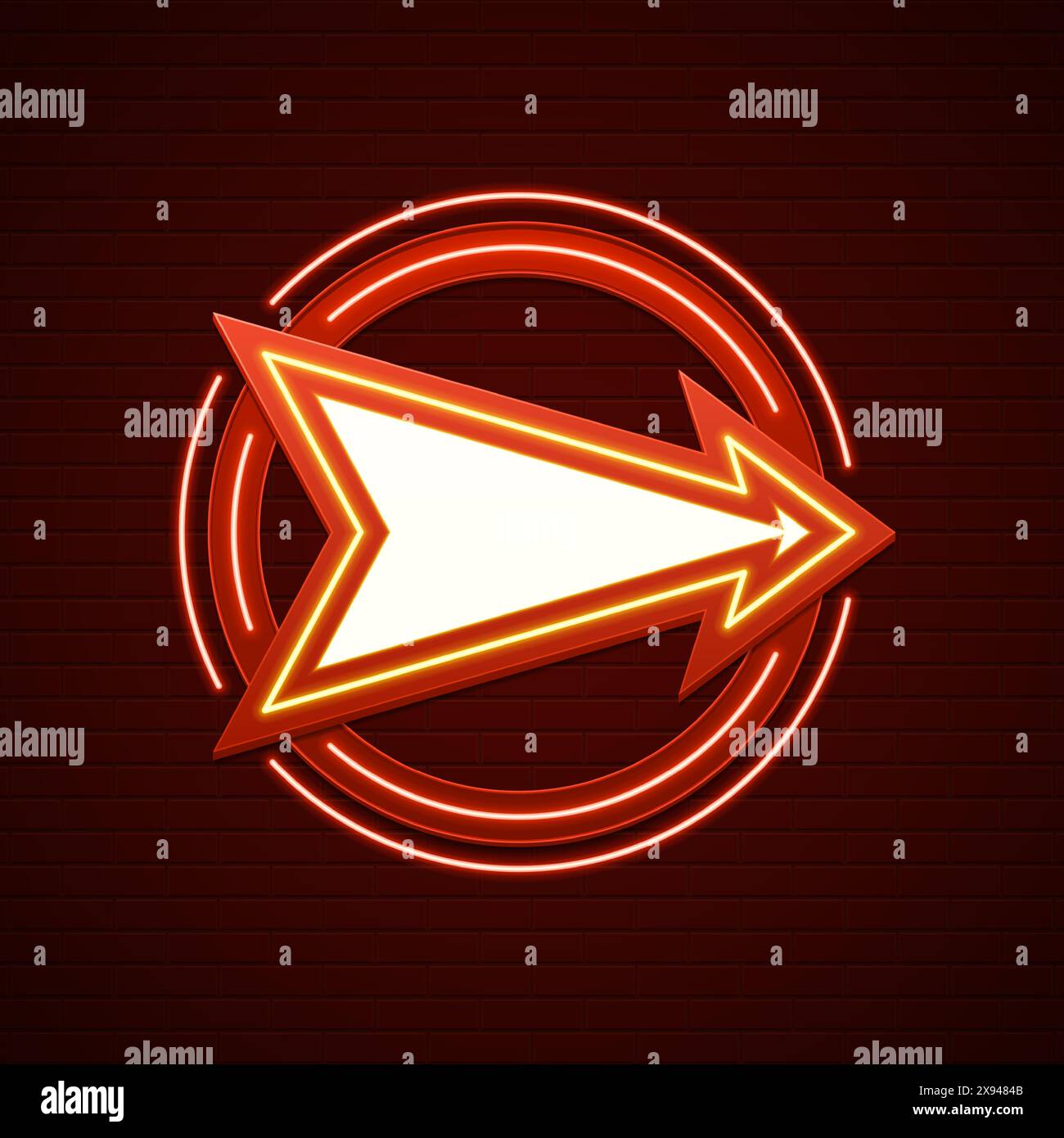 Retro Showtime Sign Design. Arrow Cinema Signage Light Bulbs and Neon ...