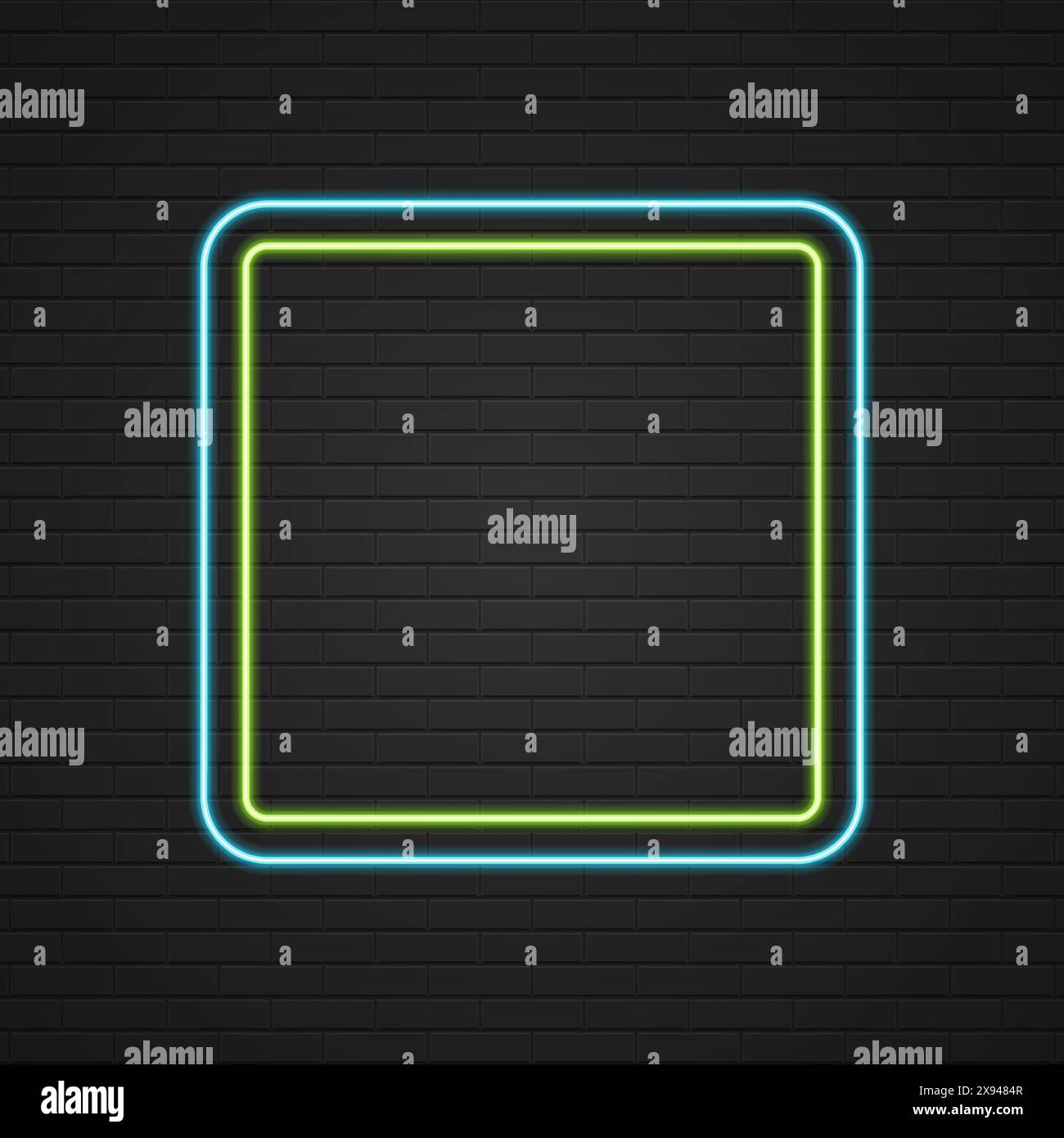 Retro Showtime Sign Design. Neon Signage Light Frame on brick wall ...