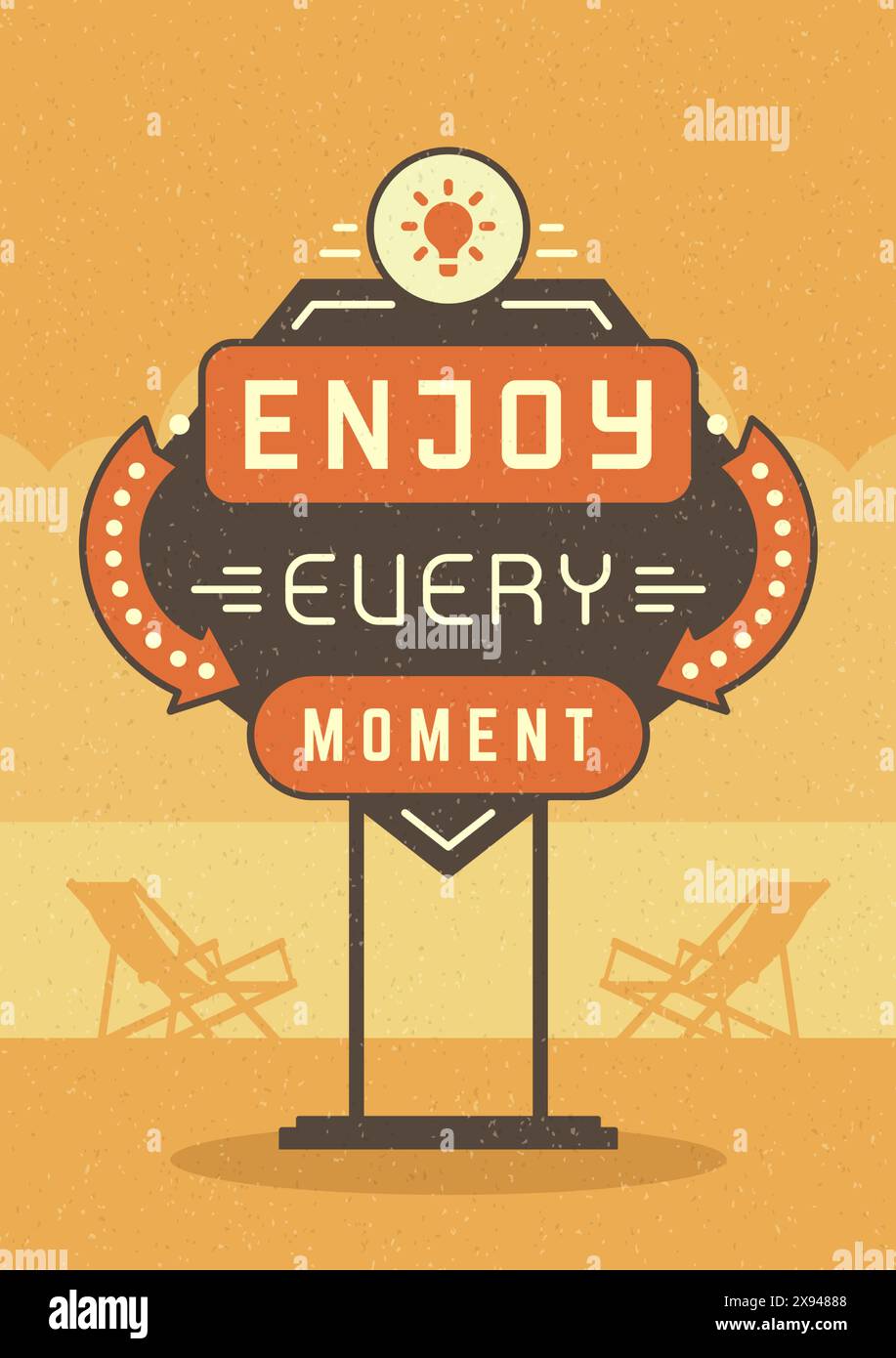 Retro Sign Billboard Typographic Quote Poster Design. Enjoy Every ...