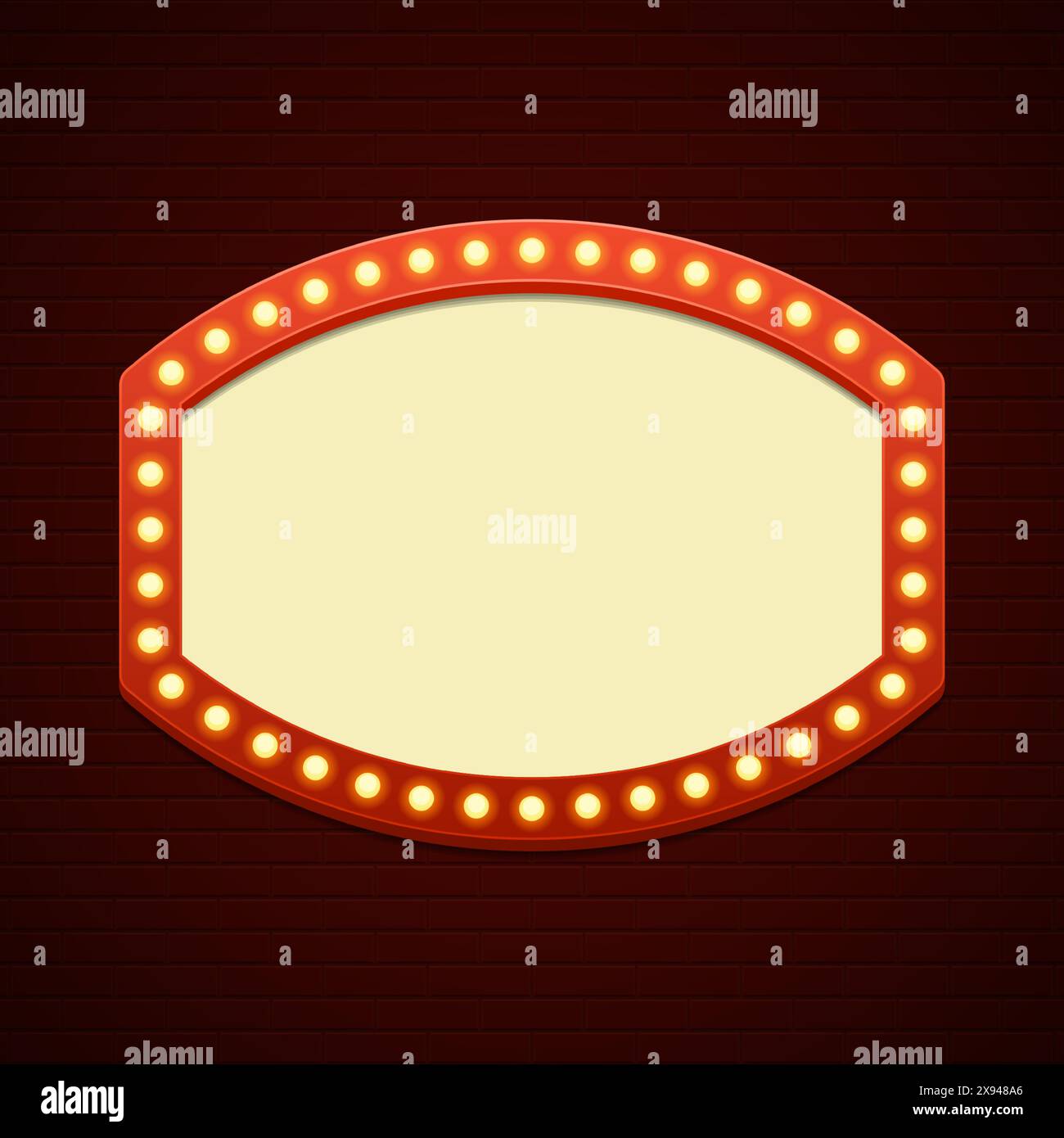 Retro Showtime Sign Design. Cinema Signage Light Bulbs Frame and Neon ...