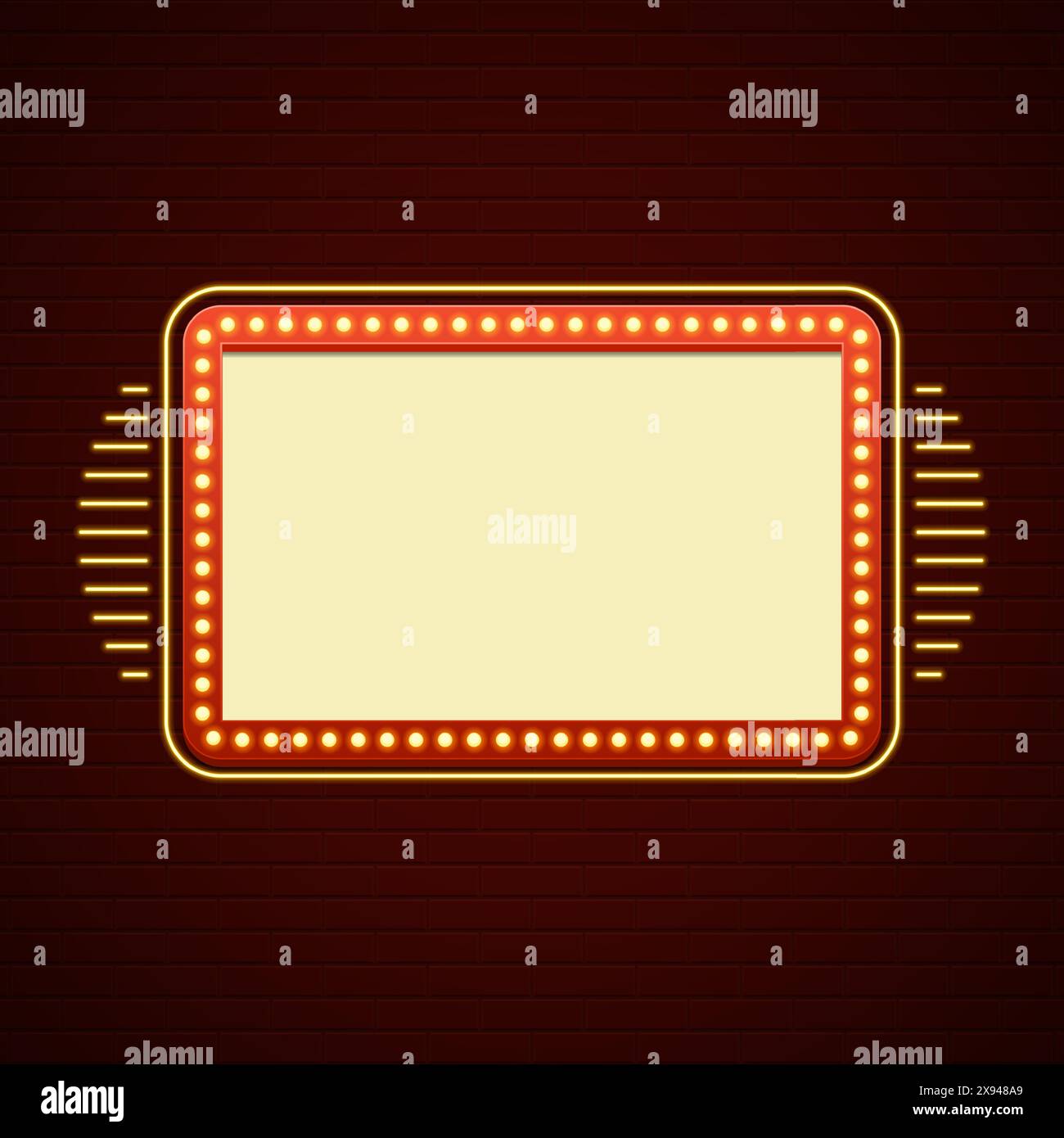 Retro Showtime Sign Design Cinema Signage Light Bulbs Billboard Frame ...