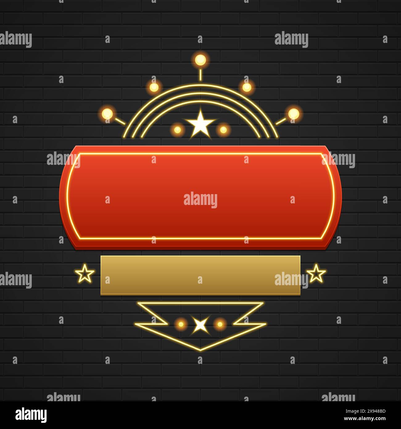 Retro Showtime Sign Design Cinema Signage Light Bulbs Billboard Frame ...