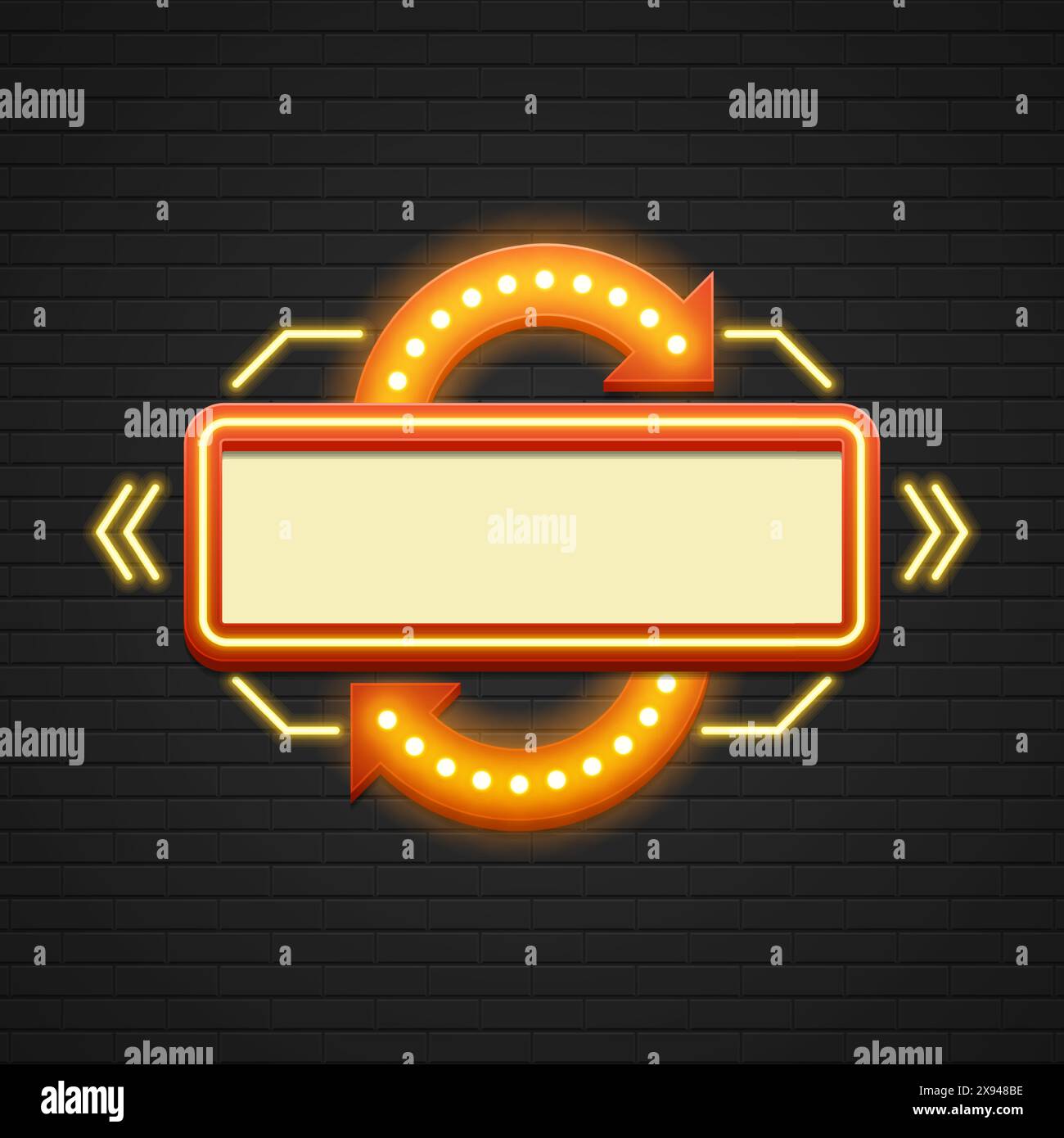 Retro Showtime Sign Design. Cinema Signage Light Bulbs Frame and Neon ...