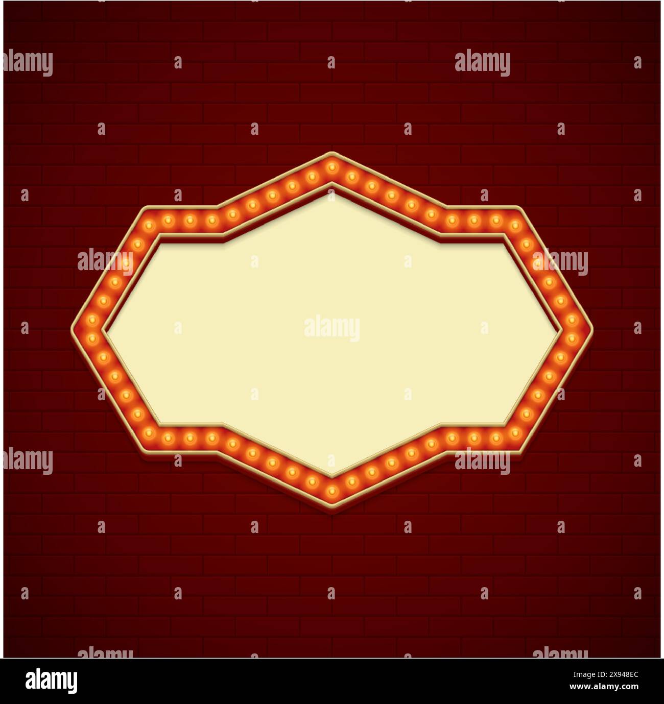 Retro Showtime Sign Design Cinema Signage Light Bulbs Billboard Frame ...