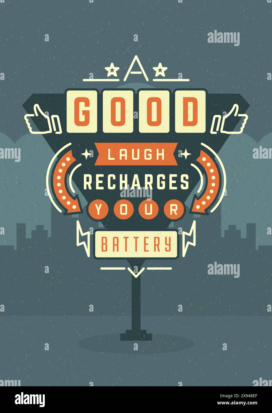Retro Sign Billboard Typographic Quote Poster Design. A Good Laugh ...