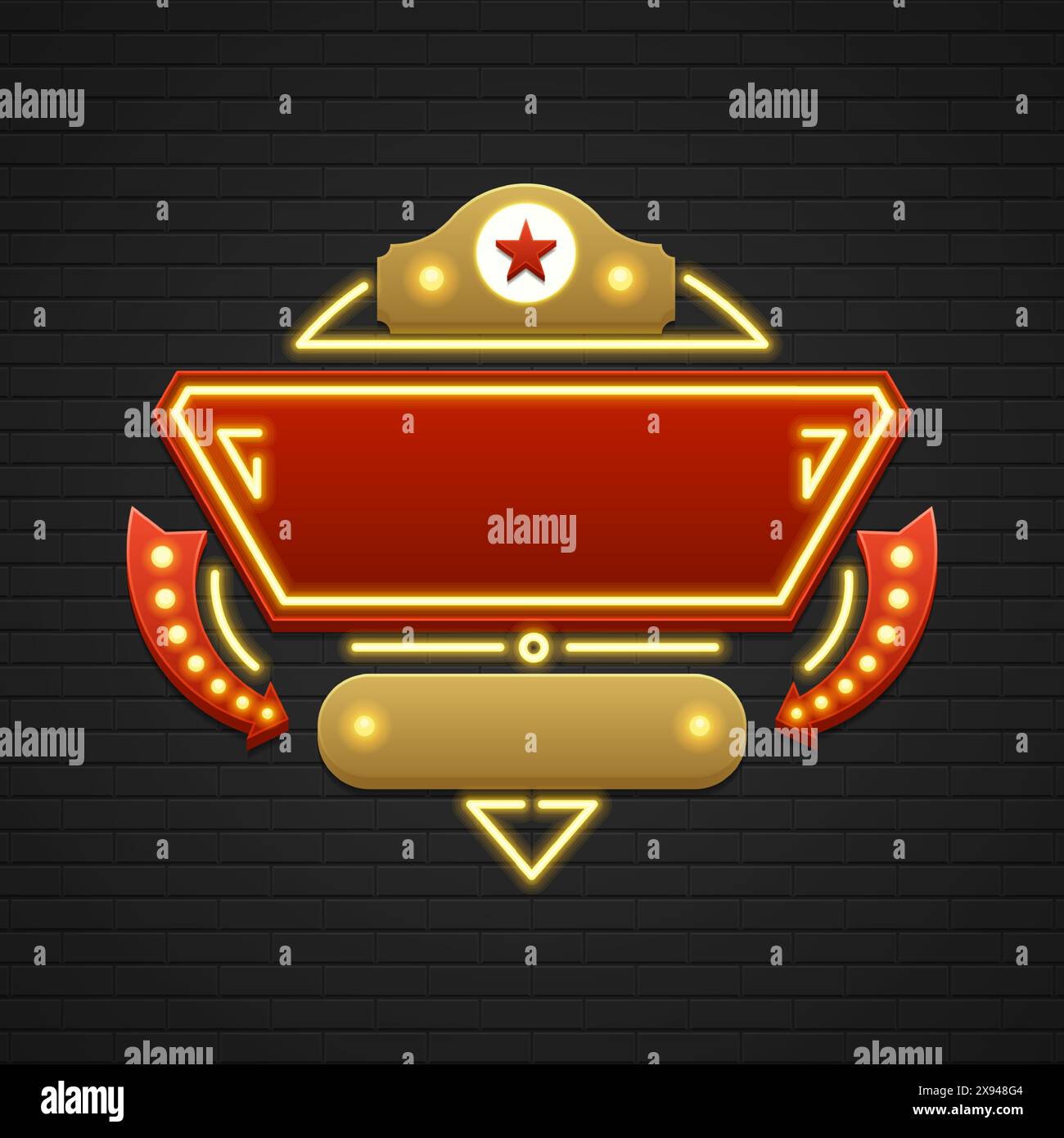 Retro Showtime Sign Design. Cinema Signage Light Bulbs Frame and Neon ...